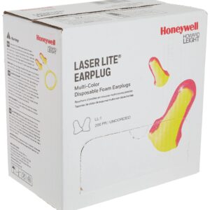 Howard Leight by Honeywell Laser Lite High Visibility Disposable Foam Earplugs, Pink/Yellow , 200-Pairs (LL-1) - 3301105