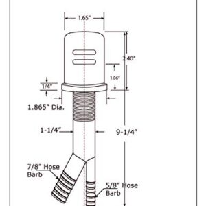 Westbrass R200-1-62 Air Gap Kit with Skirted Brass Cap, Powder Coat Flat Black