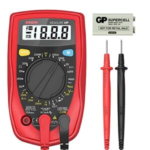 etekcity digital multimeter, ac dc voltmeter amp volt ohm current meter, electrical voltage outlet circuit tester with continuity resistance diode test ,two build-in ceramic fuses, red, msr-r500