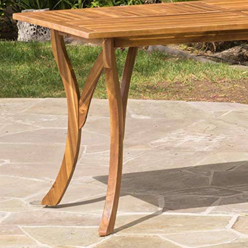 Christopher Knight Home Hermosa Acacia Dining Set, 7-Pcs Set, Teak Finish