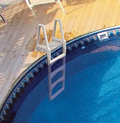 Confer Plastics 635-52X Sturdy Above Ground in-Pool Swimming Pool Ladder for Decks Adjustable from 46"-56"