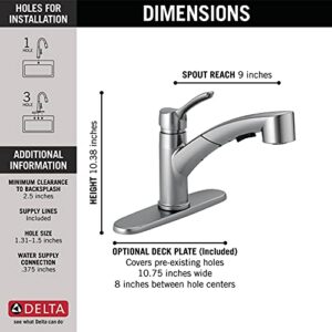 Delta Faucet Collins Single-Handle Kitchen Sink Faucet with Pull Out Sprayer and Magnetic Docking Spray Head, Arctic Stainless 4140-AR-DST