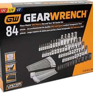 GEARWRENCH 84 Pc. Master SAE/Metric Hex And Torx Bit Socket Set - 80742