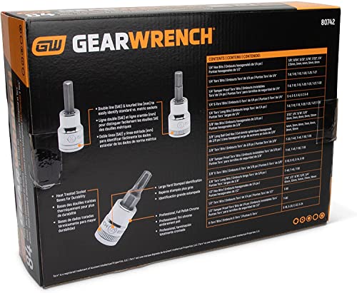 GEARWRENCH 84 Pc. Master SAE/Metric Hex And Torx Bit Socket Set - 80742