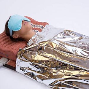 HealthyLine - Thermal Foil Sauna Blanket (Pack of 50 pcs) - for Detox & Weight Loss, Far Infrared Therapy, Survival and Preparedness - Retains up to 97% of Body Heat - 64in x 84in Mylar Sheets