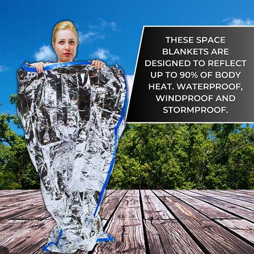 HealthyLine - Thermal Foil Sauna Blanket (Pack of 50 pcs) - for Detox & Weight Loss, Far Infrared Therapy, Survival and Preparedness - Retains up to 97% of Body Heat - 64in x 84in Mylar Sheets