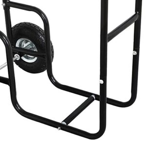 go2buy Firewood Log Cart Carrier Wood Rack Storage Mover Outdoor Indoor, Firewood Cart Firewood Hauler Rack with Wheels