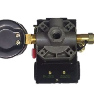 Air Compressor Pressure Control Switch 4 Ports 95-125 PSI w/ 0-200 PSI Gauge 150 PSI pop off valve