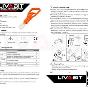 LIVABIT First Aid Safety Tool F.A.S.T. Kit Emergency Venom Extractor Snake Bite and Sting Suction Pump for Hiking, Camping, Backpacking, Insect Sting & Snake Bite Treatment