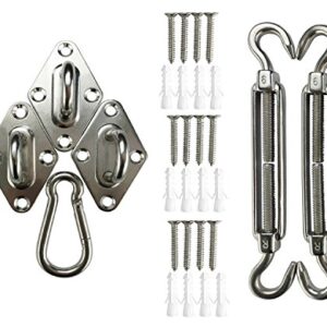 COSCOOL Shade Sail Hardware Kit for Sun Shade Sails Stainless Steel Installation Hardware Kit (6-inch Triangular)