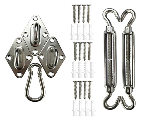 COSCOOL Shade Sail Hardware Kit for Sun Shade Sails Stainless Steel Installation Hardware Kit (6-inch Triangular)