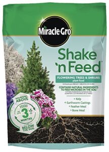 miracle-gro shake 'n feed flowering trees and shrubs plant food