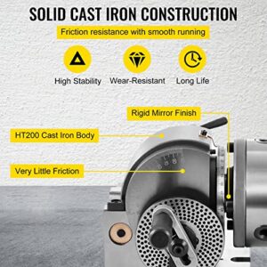 Mophorn Dividing Head BS-0 5Inch 3 Jaw Chuck Dividing Head Set Precision Semi Universal Dividing Head for Milling Machine Rotary Table Tailstock Milling Set (5 Inch Chuck)