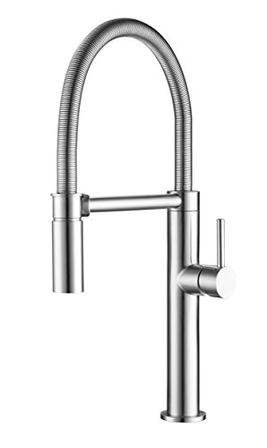 Franke FFPD4350 Pescara Single Handle Pull Magnetic Sprayer Dock, Stainless Steel, 21.625 inch ultra-tall high arc kitchen faucet