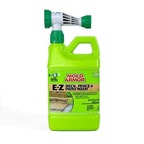 Mold Armor E-Z Deck, Fence and Patio Wash, 64 oz., Restores Natural Look, Kills Mold and Mildew, Convenient Hose-End Adapter, Ideal for Preparing Surfaces