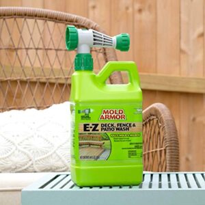 Mold Armor E-Z Deck, Fence and Patio Wash, 64 oz., Restores Natural Look, Kills Mold and Mildew, Convenient Hose-End Adapter, Ideal for Preparing Surfaces