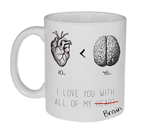 I Love You With All of My Brain Funny Coffee or Tea Mug