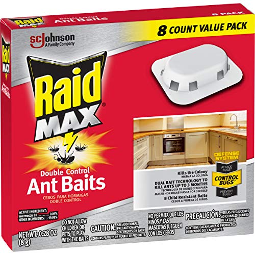 Raid Max Double Control Ant Baits, Household Use Defense System to Control Bugs, Dual Bait Technology (0.28 Ounce (Pack of 1))