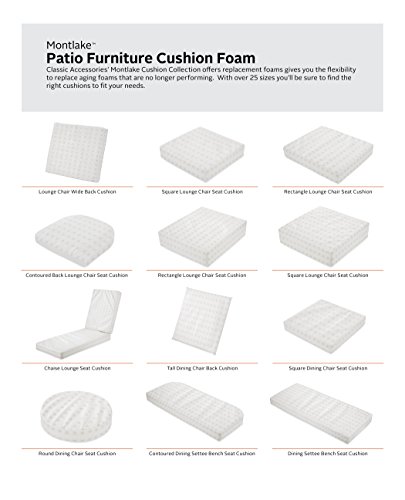 Classic Accessories Water-Resistant 72 x 21 x 3 Inch Patio Chaise Lounge Cushion Foam