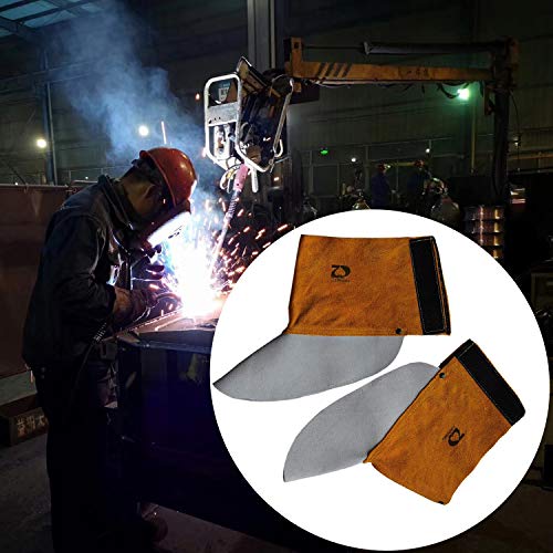 ZaoProteks ZP3002 Cowhide Leather Heat and Abrasion Resistant Welding Spats, Welding Boot Protectors, Welding Shoe Cover, Welding Gaiters