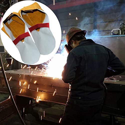 ZaoProteks ZP3002 Cowhide Leather Heat and Abrasion Resistant Welding Spats, Welding Boot Protectors, Welding Shoe Cover, Welding Gaiters