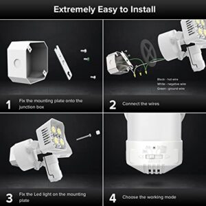 SANSI Bright Series 36W 3600LM LED Motion Sensor Outdoor Lights, 50,000 Hrs Lifespan Security Light, 200W Equiv 5000K Dusk to Dawn IP65 Floodlight, Super Bright for Yard Garage, White, Wired Not Solar