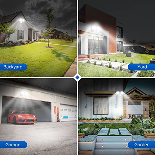 SANSI Bright Series 36W 3600LM LED Motion Sensor Outdoor Lights, 50,000 Hrs Lifespan Security Light, 200W Equiv 5000K Dusk to Dawn IP65 Floodlight, Super Bright for Yard Garage, White, Wired Not Solar