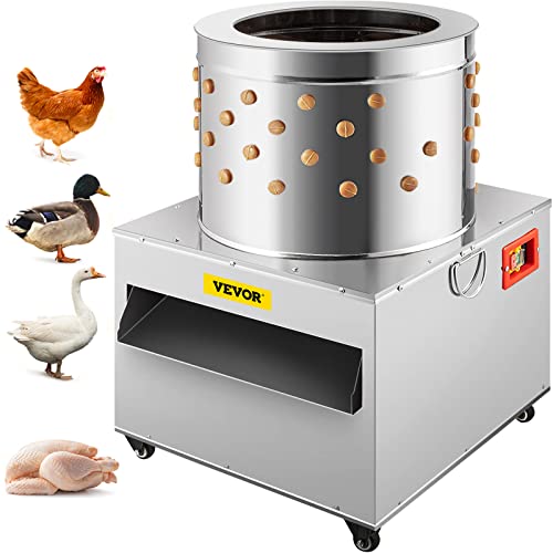 VEVOR Chicken Plucker, 20Inch Barrel Diameter 1500W 275R/min De-Feather Remover Poultry Machine,Heavy Duty Feather Plucking Machine