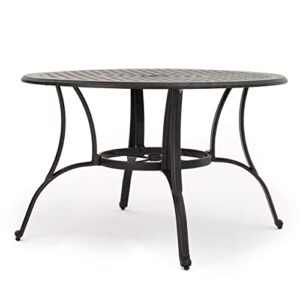 Christopher Knight Home Alfresco Outdoor Cast Aluminum Circular Dining Table, Bronze