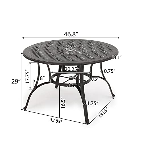 Christopher Knight Home Alfresco Outdoor Cast Aluminum Circular Dining Table, Bronze