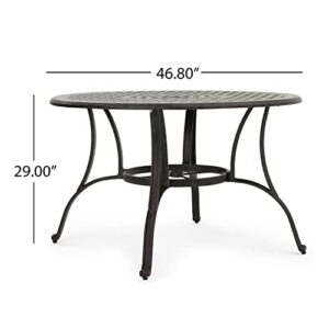 Christopher Knight Home Alfresco Outdoor Cast Aluminum Circular Dining Table, Bronze