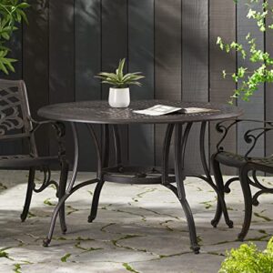 Christopher Knight Home Alfresco Outdoor Cast Aluminum Circular Dining Table, Bronze