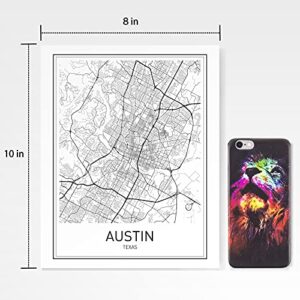 Austin Map Print City Maps of Austin Art Print Map Poster Texas Map Texas Black White Map Wall Art Map Modern Minimalist Wall Art Scandinavian Art City Map Poster 8x10 Unframed Wall Print