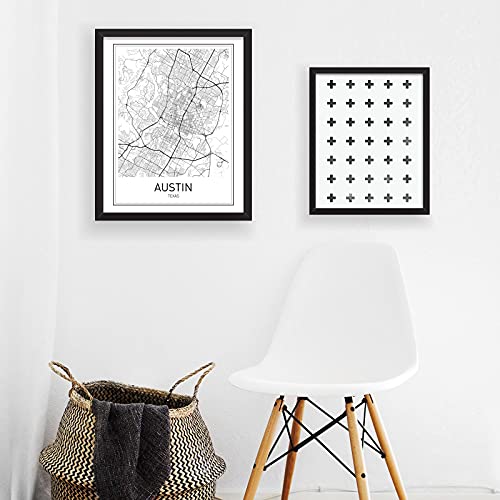 Austin Map Print City Maps of Austin Art Print Map Poster Texas Map Texas Black White Map Wall Art Map Modern Minimalist Wall Art Scandinavian Art City Map Poster 8x10 Unframed Wall Print