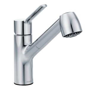 moen 7585c method one-handle pullout modern kitchen faucet with power clean, chrome