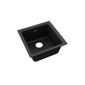 Elkay Quartz Classic ELG1616BK0 Black Single Bowl Dual Mount Bar Sink