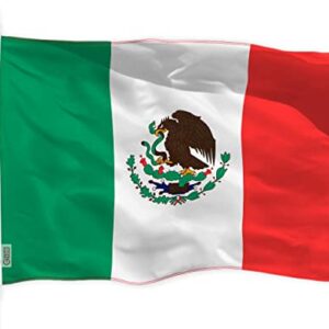 G128 Mexico Mexican Flag | 3x5 Ft | LiteWeave Pro Series Printed 150D Polyester | Country Flag, Indoor/Outdoor, Vibrant Colors, Brass Grommets, Thicker and More Durable Than 100D 75D Polyester