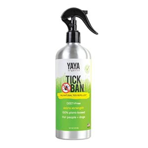 tick ban yaya organics all natural extra strength tick repellent deet free - 16 ounce spray bottle