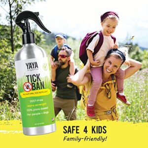 TICK BAN Yaya Organics All Natural Extra Strength Tick Repellent DEET Free - 16 Ounce Spray Bottle