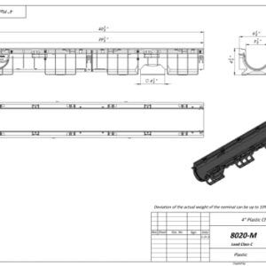 Vodaland Slot Drain Channel 4.8" Depth 4 inch Internal Channel Package