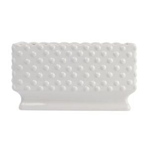 Creative Co-Op White Hobnail Rectangle Ceramic Planter