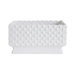 Creative Co-Op White Hobnail Rectangle Ceramic Planter