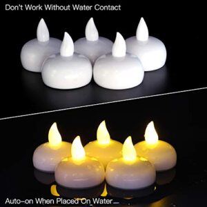 Novelty Place 12Pcs LED Floating Candles, Waterproof Flameless Tea Lights Warm Yellow Light - Battery Operated Candles Decoration for Wedding, Thanksgiving, Christmas, Birthday Party