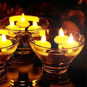 Novelty Place 12Pcs LED Floating Candles, Waterproof Flameless Tea Lights Warm Yellow Light - Battery Operated Candles Decoration for Wedding, Thanksgiving, Christmas, Birthday Party