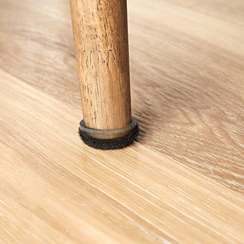 Super Sliders 1 Inch Round Felt Self-Stick Furniture Sliders for Hardwood Floors and Surfaces, Formed Secure Grip for More Protection and Longer Wear (20 Pack, Brown)