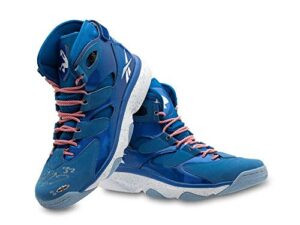 shaquille o'neal autographed shoes reebok shaq attaq iv blue size 16.5/10 uda - autographed nba sneakers