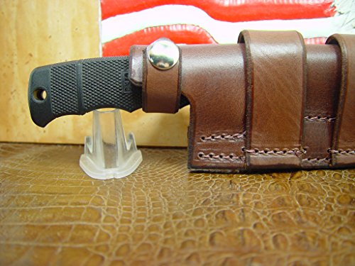 Custom Made Cross Draw Knife Sheath That Will fit The SOG Seal pup Light Brown. A lot of Leather for The Price and can be Worn on The Left or Right Hand Side. Sheath only.