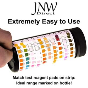 Drinking Water Test Kit - 15-in-1 Chlorine Drinking Water Test Strips with eBook - Lead Testing Kits for Drinking Water - Test Iron, Bromine, pH, Hardness, and More - 100 Tests - JNW Direct