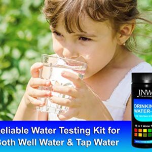 Drinking Water Test Kit - 15-in-1 Chlorine Drinking Water Test Strips with eBook - Lead Testing Kits for Drinking Water - Test Iron, Bromine, pH, Hardness, and More - 100 Tests - JNW Direct