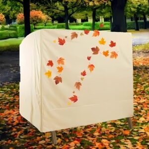 UHousDeco Outdoor 3 Triple Seater Hammock Patio Swing Chair Cover, Water-Resistant, All Weather Protection, Beige Color